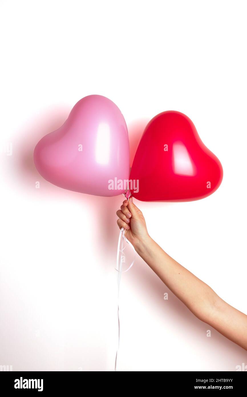 Inflatable helium balloons in the shape of a heart for Valentine's Day ...
