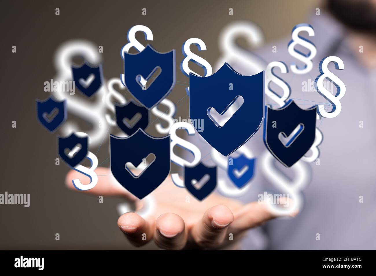 3D rendering of law paragraph icons Stock Photo - Alamy