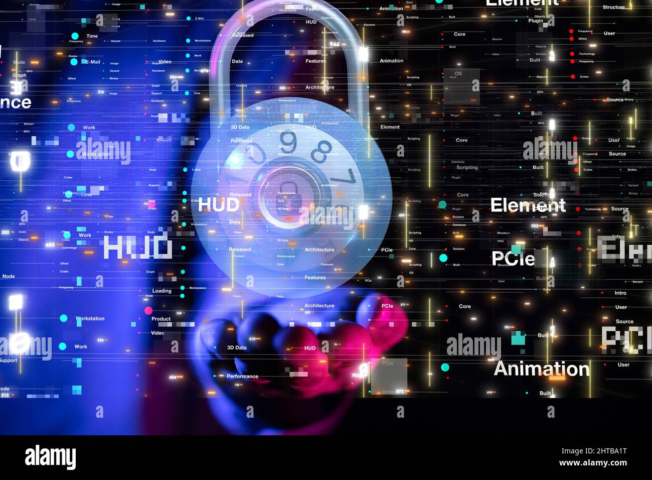 Illustration of Cybersecurity and information protection Stock Photo ...