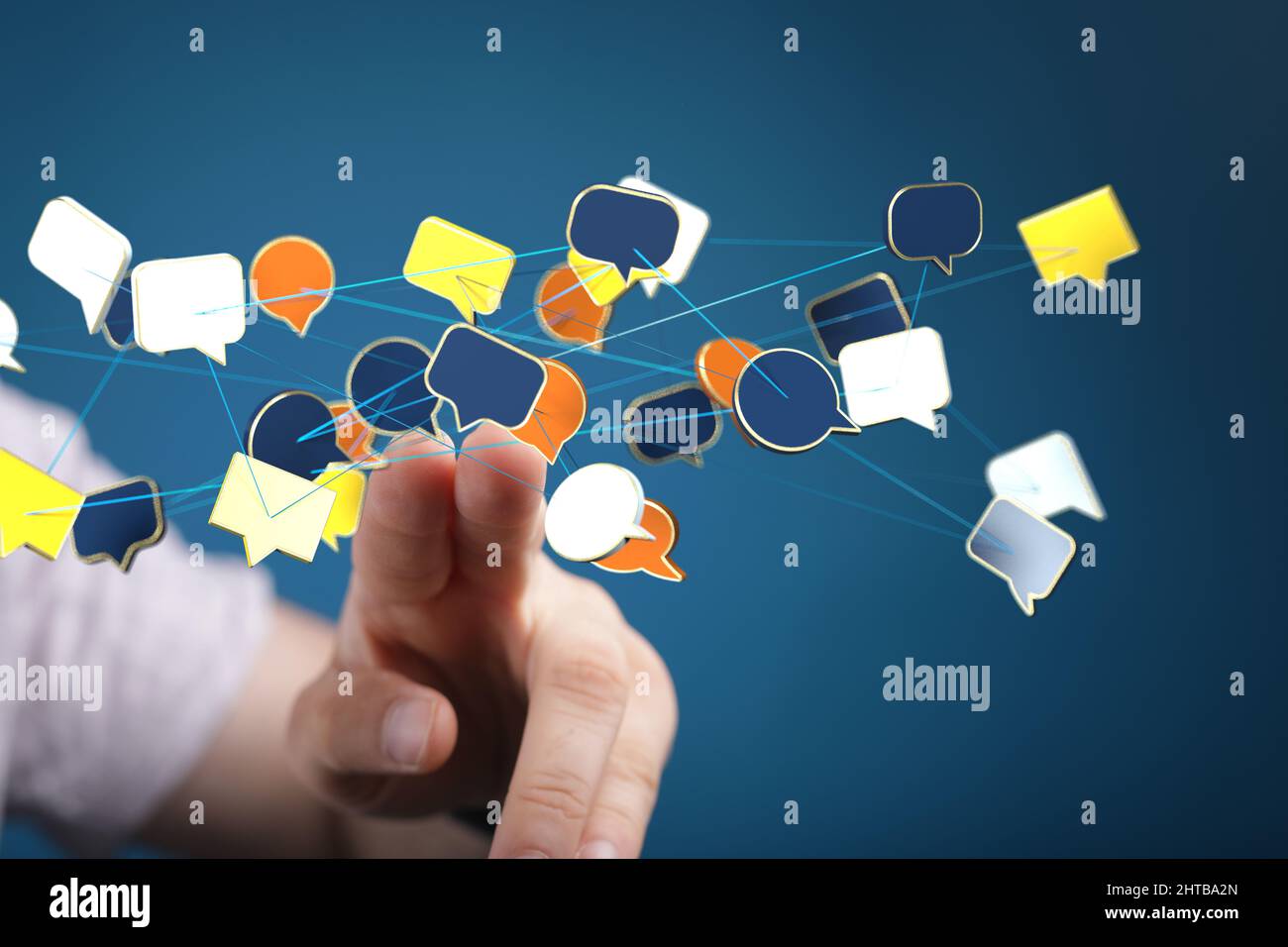 A 3D illustration of speech bubbles - communication concept Stock Photo ...