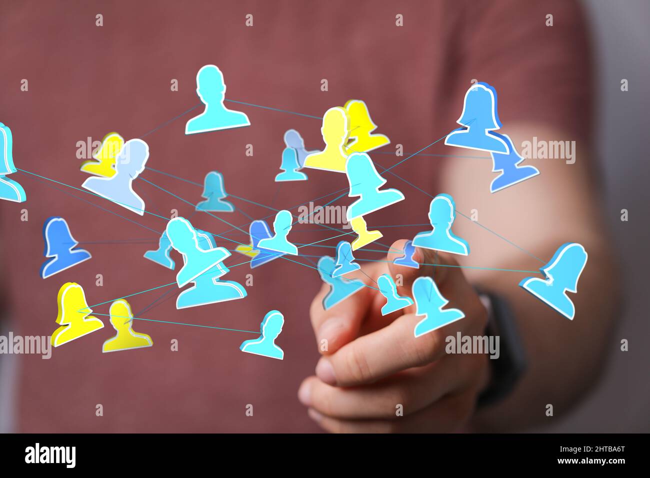 Illustration of abstract technology group and data team Stock Photo - Alamy