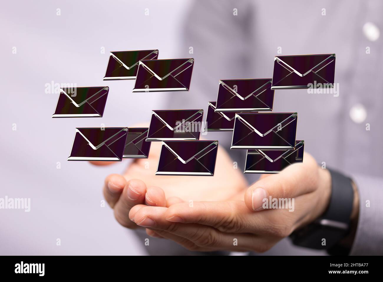 Illustration of Network Communications with email symbol Stock Photo ...