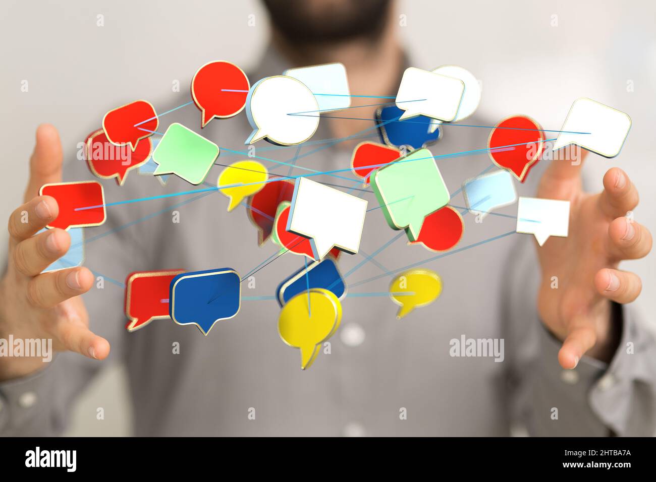 3D illustration of speech bubbles - communication concept Stock Photo ...