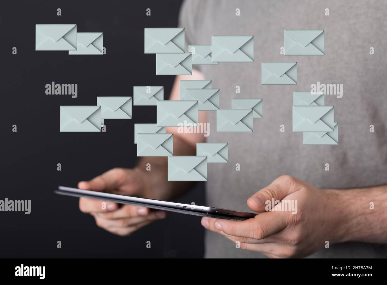 Illustration of Network Communications with email symbol Stock Photo ...