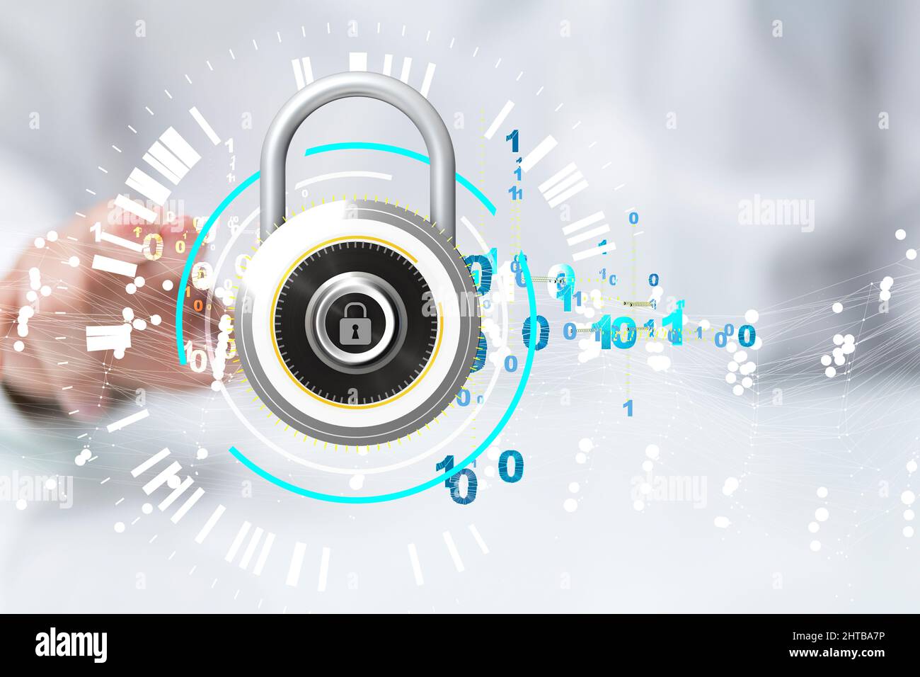 Illustration of Cybersecurity and information protection Stock Photo ...