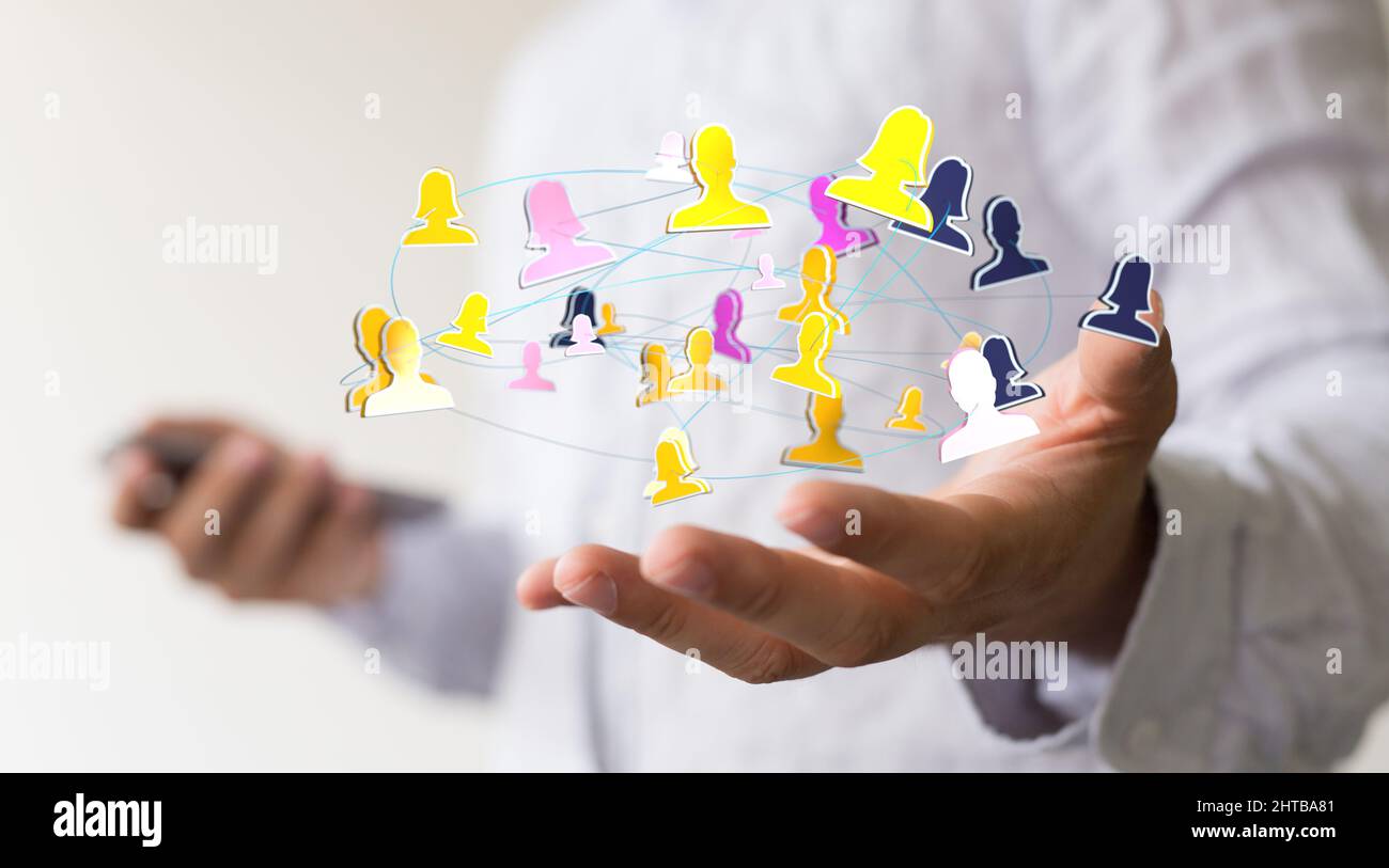 Illustration of abstract technology group and data team Stock Photo - Alamy