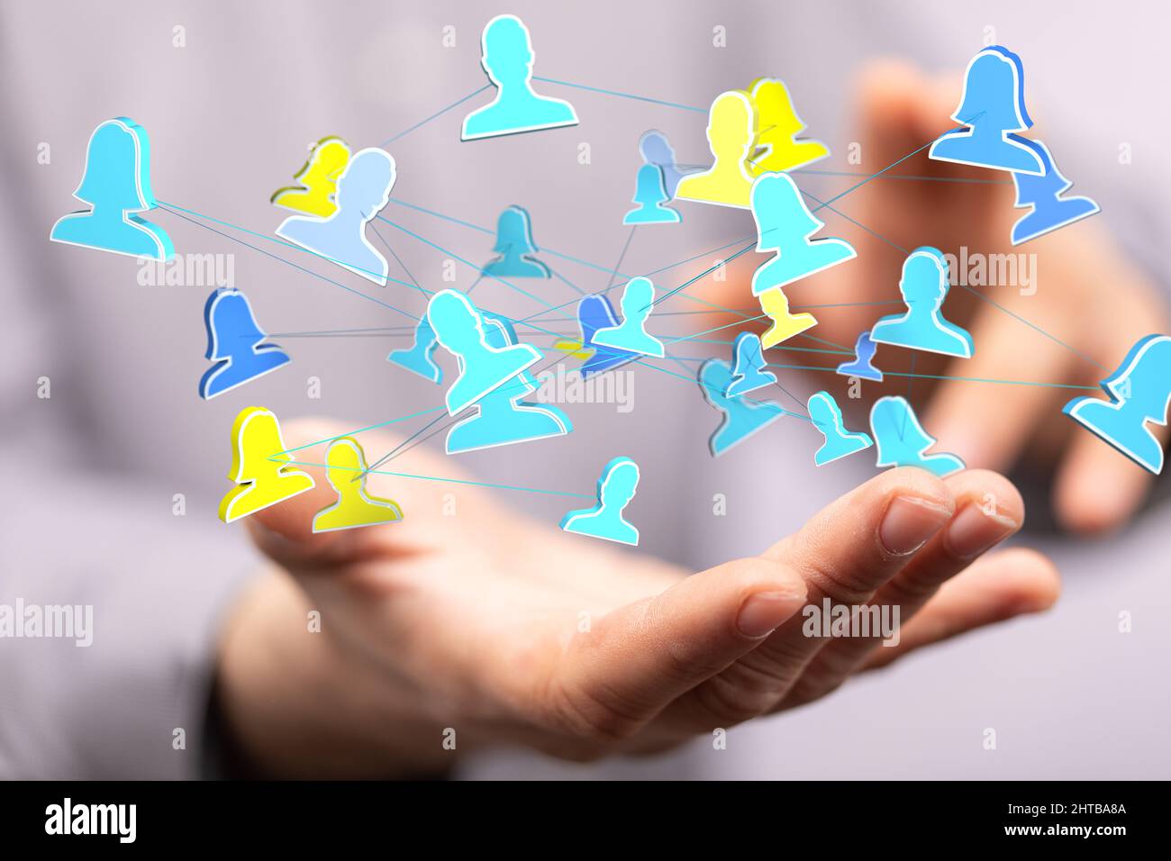 Illustration of abstract technology group and data team Stock Photo - Alamy