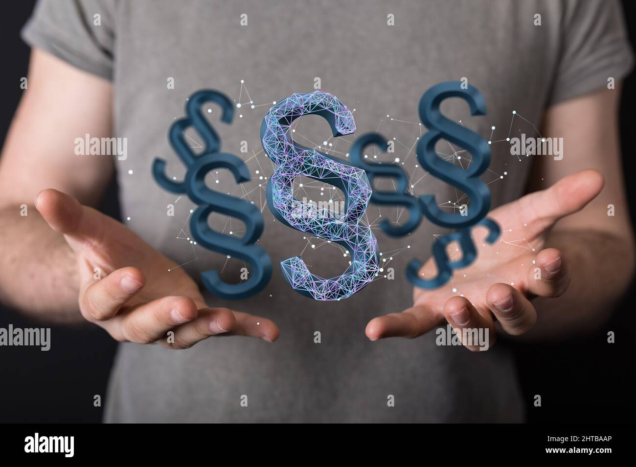 3D rendering of law paragraph icons Stock Photo - Alamy