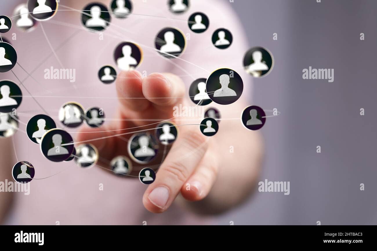 Illustration of abstract technology group and data team Stock Photo - Alamy