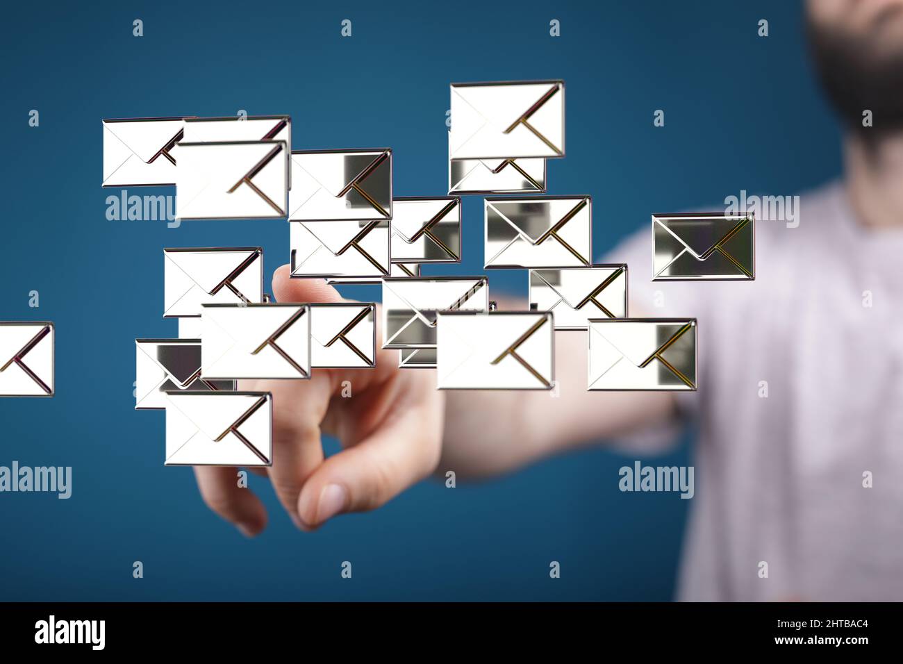 Illustration of Network Communications with email symbol Stock Photo ...