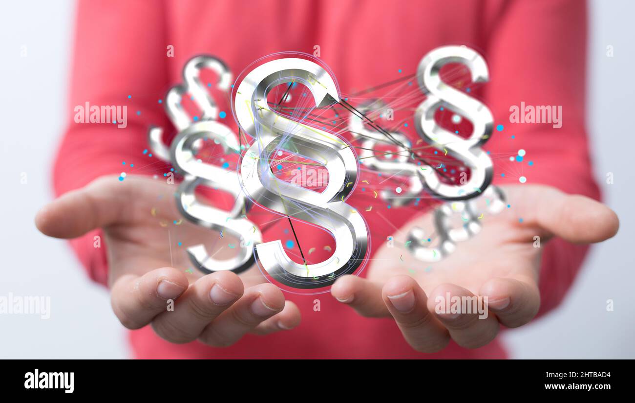 3D rendering of law paragraph icons Stock Photo - Alamy