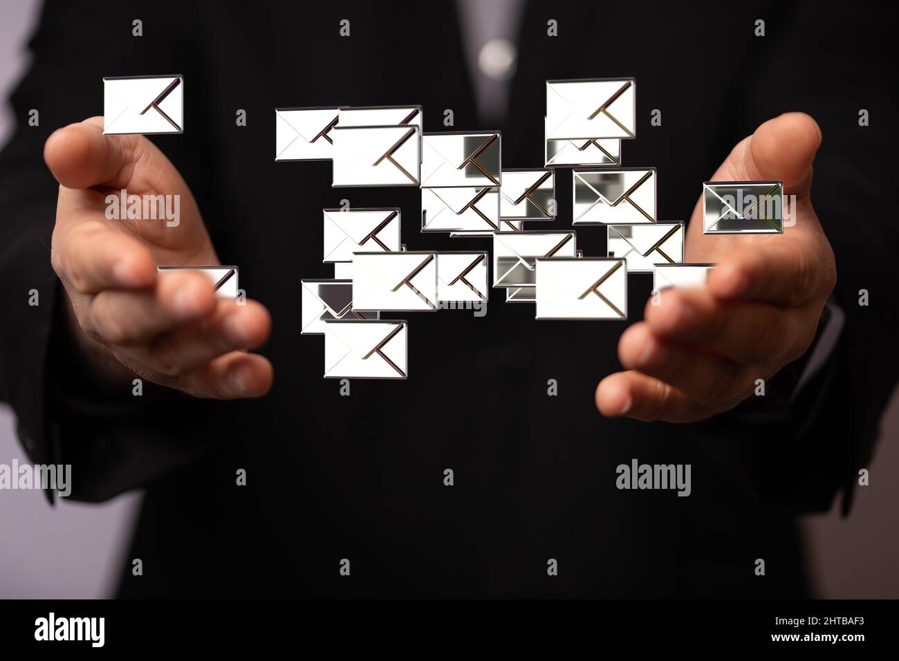 Illustration of Network Communications with email symbol Stock Photo ...