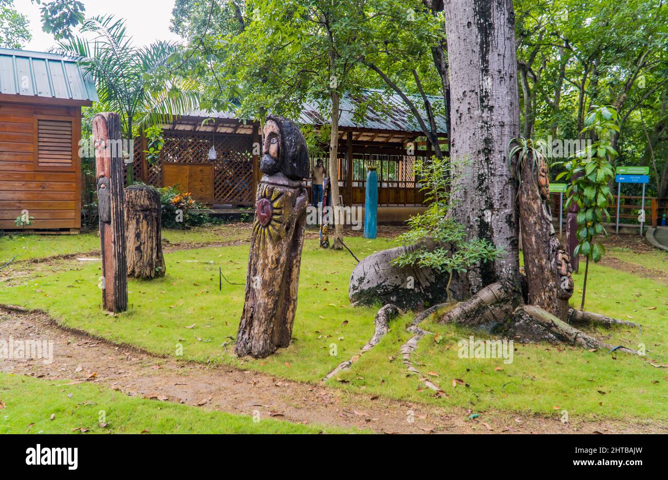 Beautiful indigenous art and trees inside Tres Ojos National Park in ...