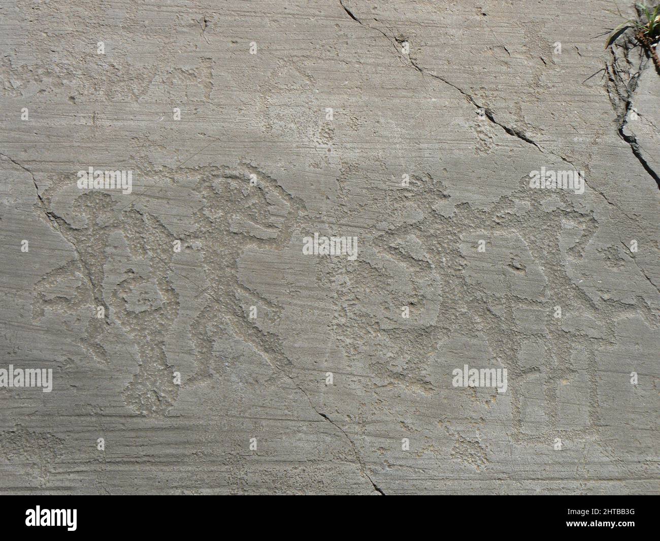 Closeup of ancient Rock drawings Stock Photo - Alamy
