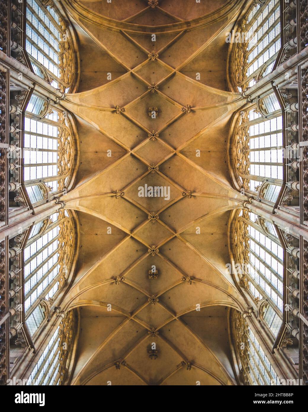 Golden ceiling of a church Stock Photo - Alamy