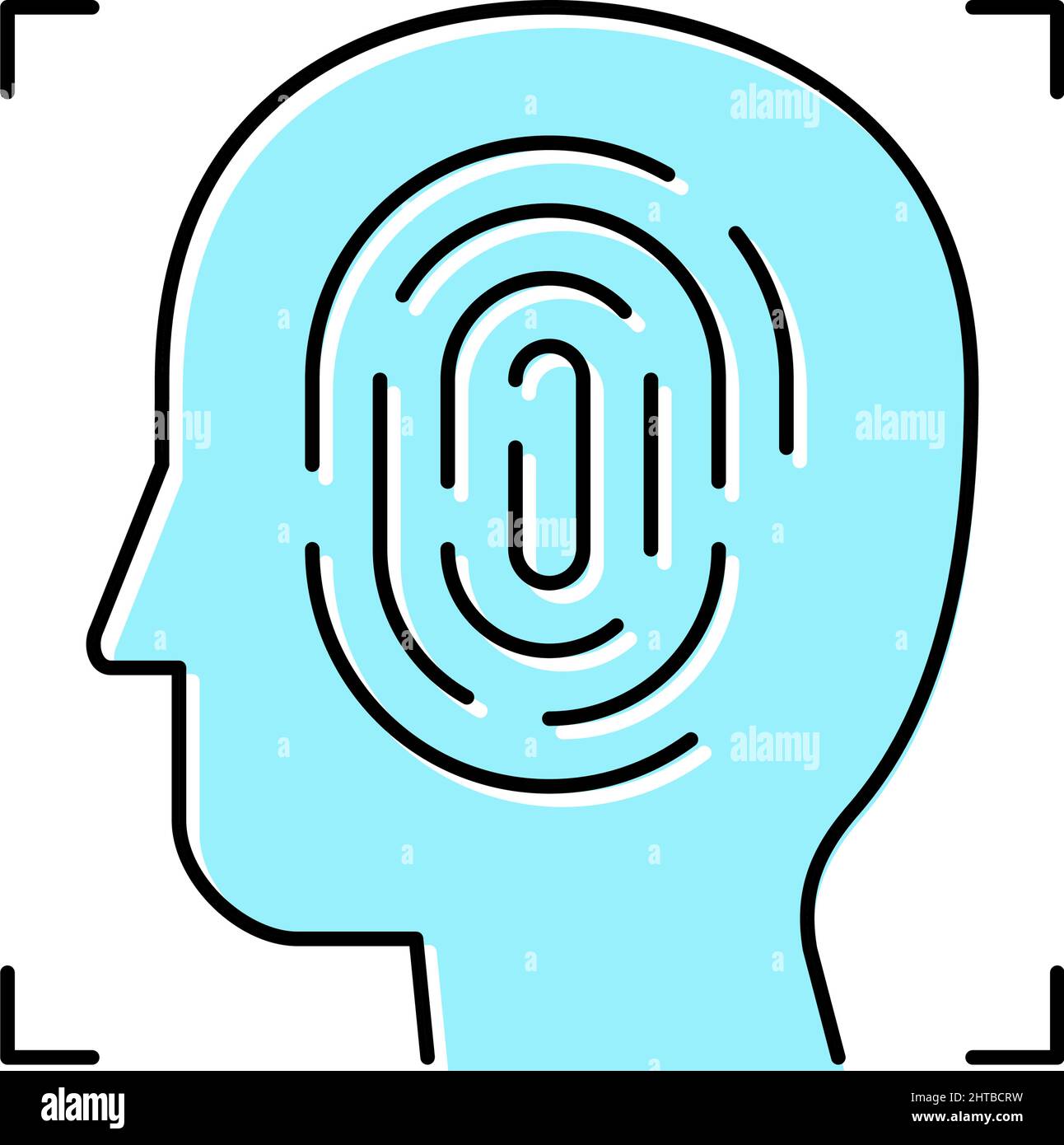 finger print and face id color icon vector illustration Stock Vector ...