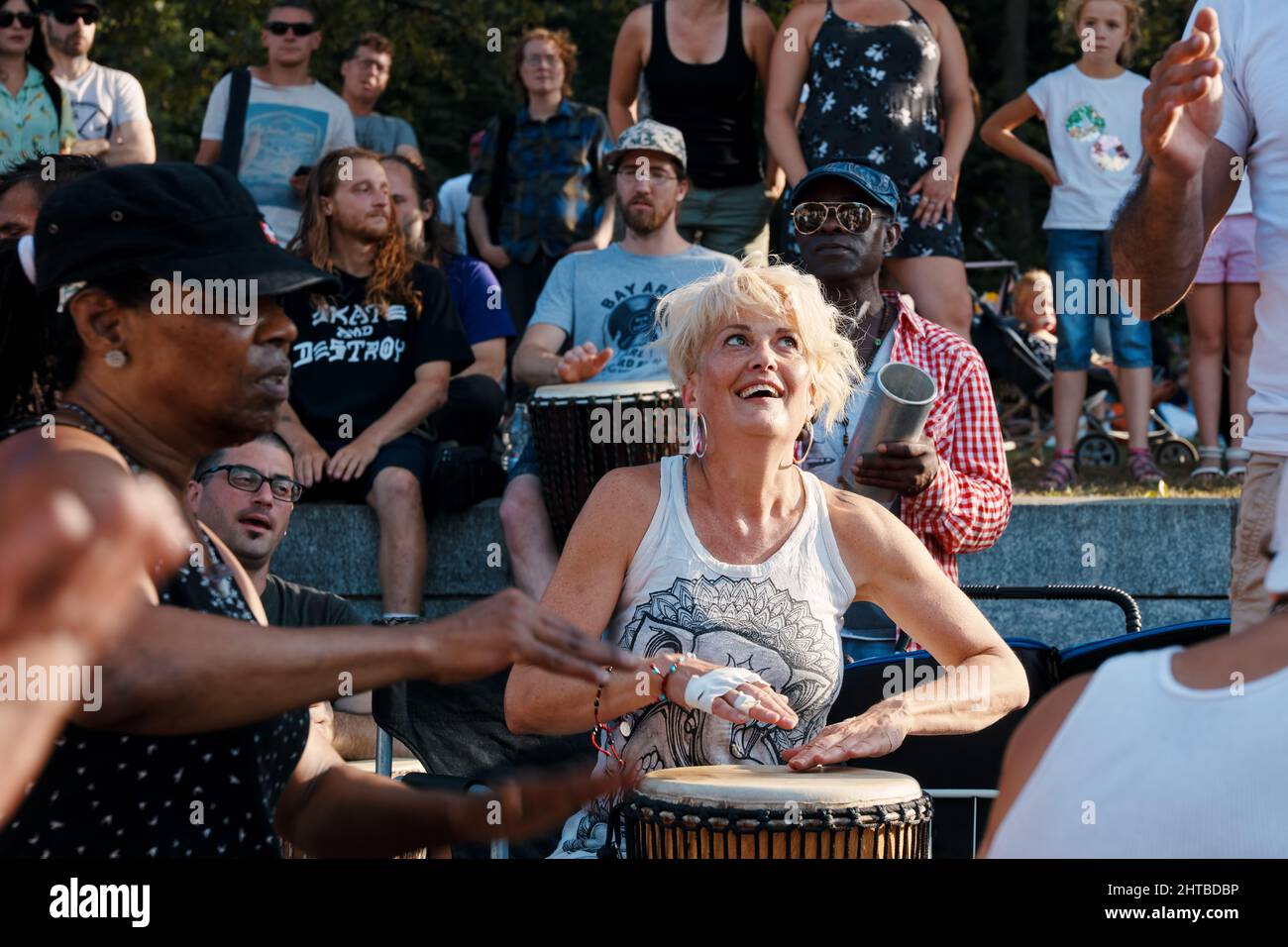 Montreal, Canada - June, 2018: African American and Caucasian women ...