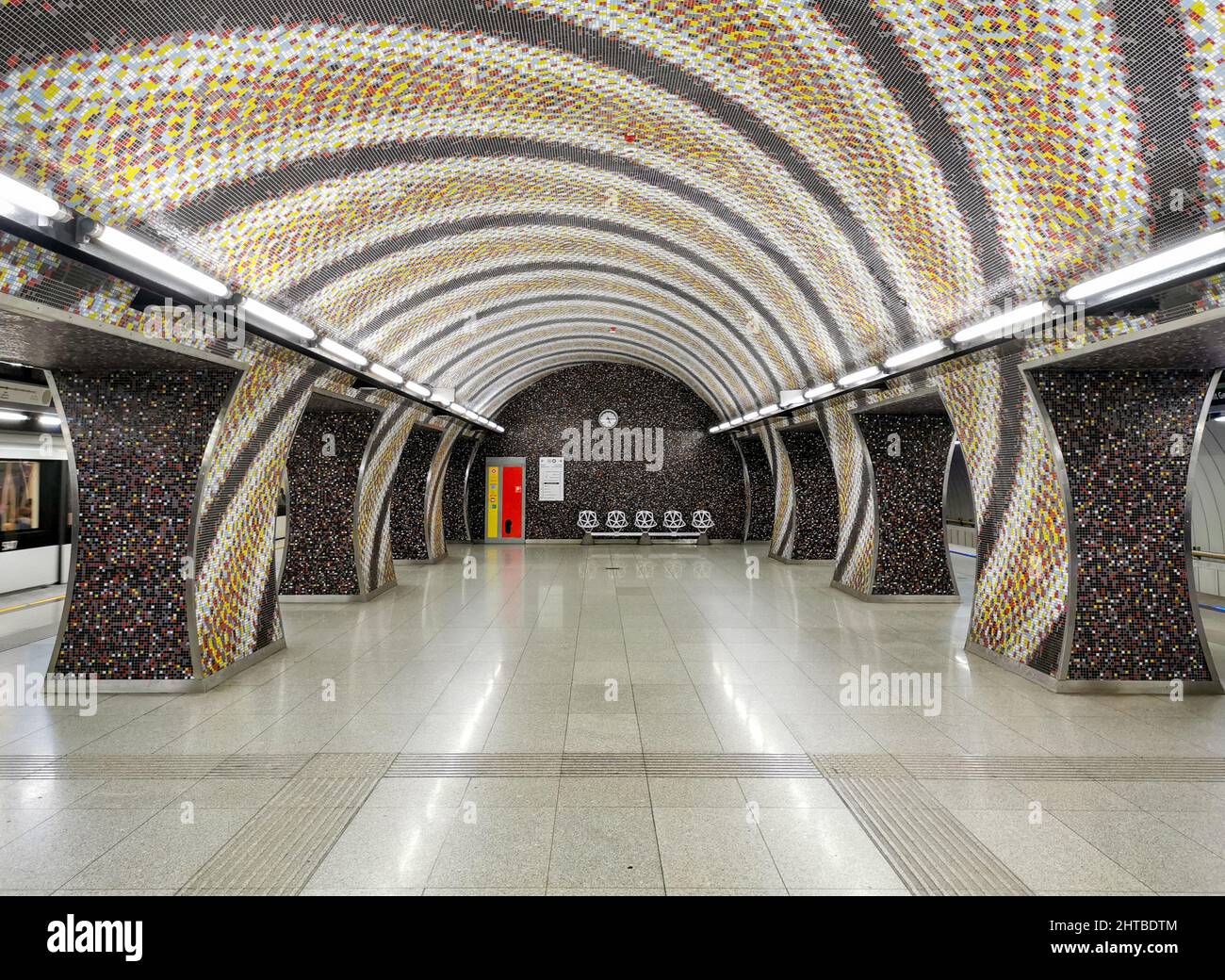 View of the modern architecture of metro station at Szent Gellert ter ...
