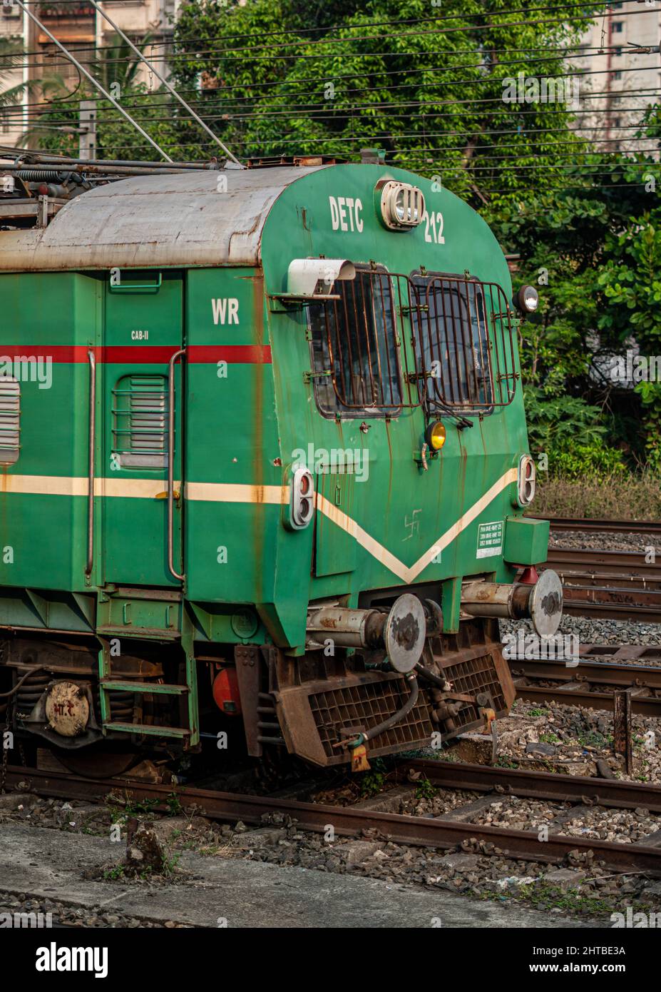 Local train transportation green engine electric in Mumbai, India Stock ...