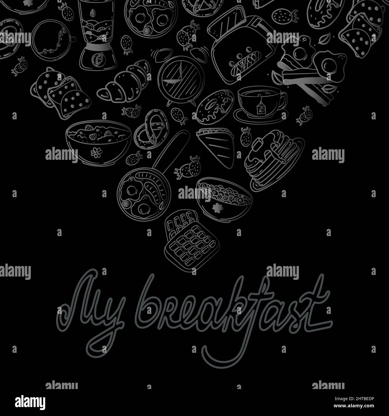 Bakery items black white Stock Vector Images - Alamy