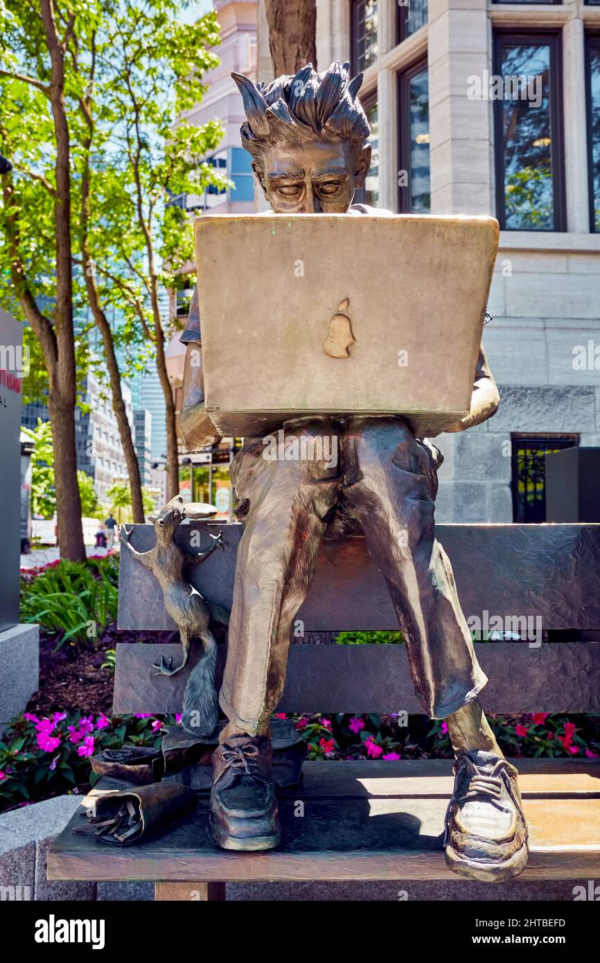 June, 2018 - Montreal, Canada: Mcgill University student statue sitting ...