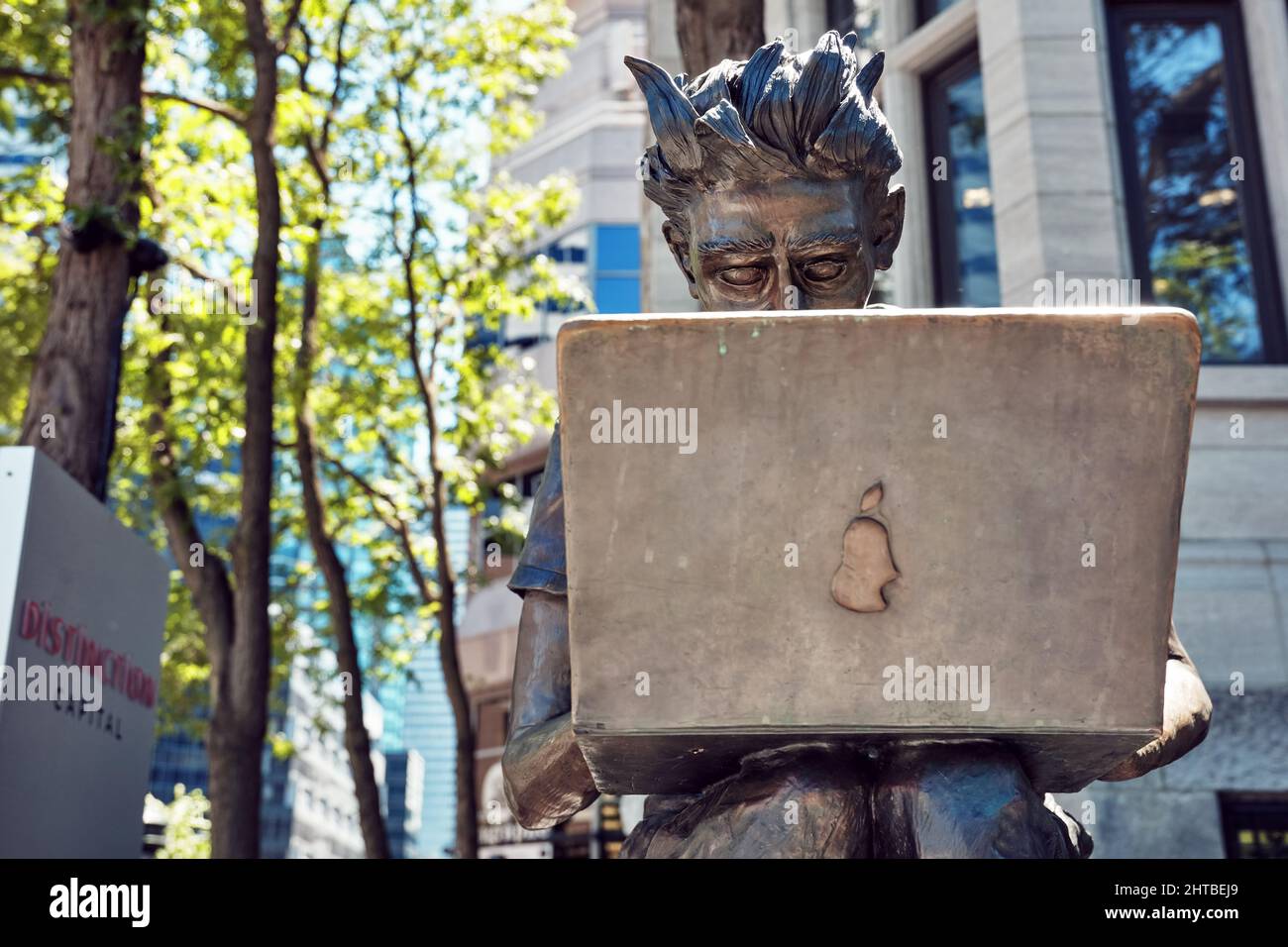 June, 2018 - Montreal, Canada: Mcgill University student statue sitting ...