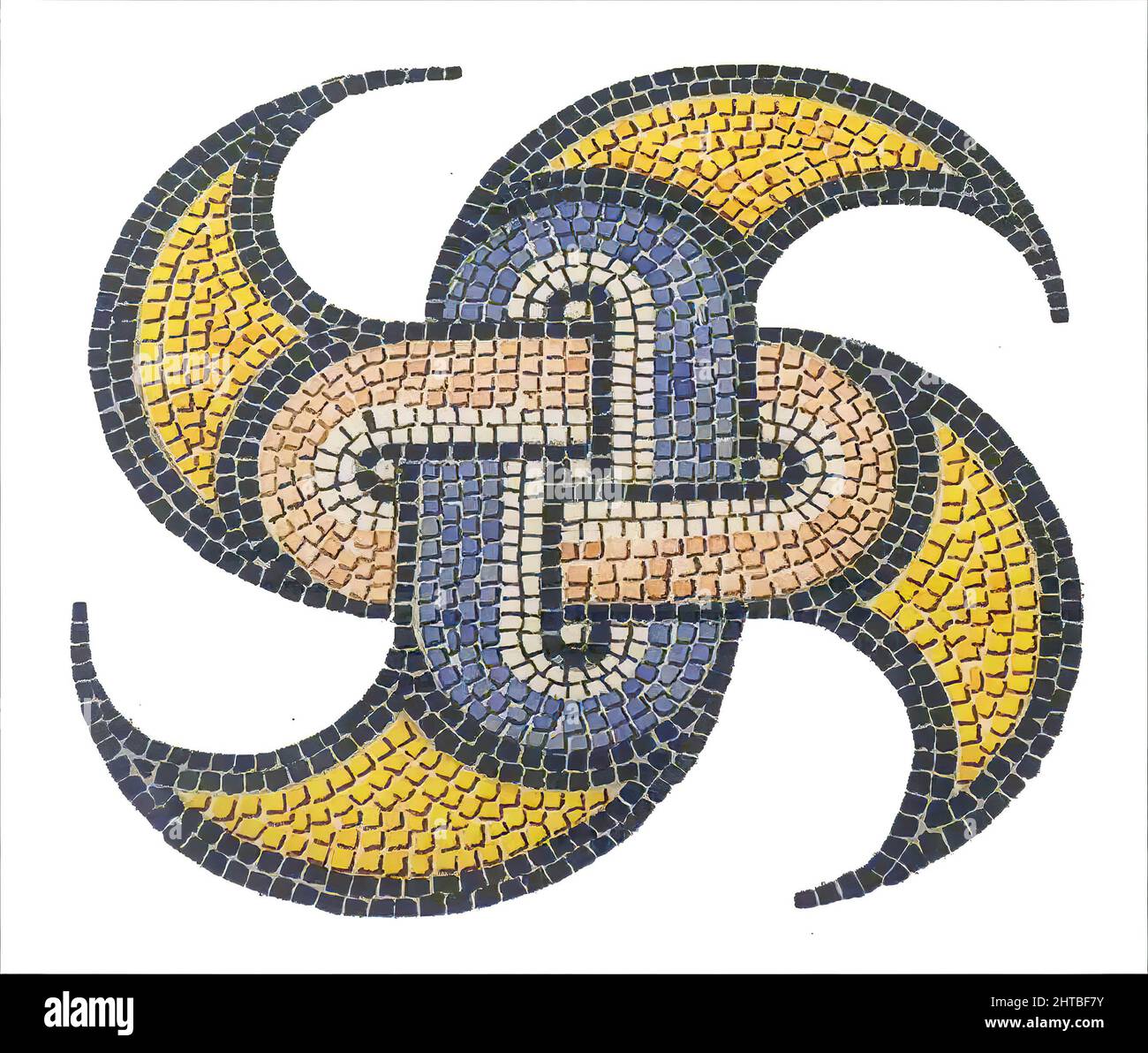 Vintage Roman mosaic design from the 5th century in Kos, Greece Stock ...