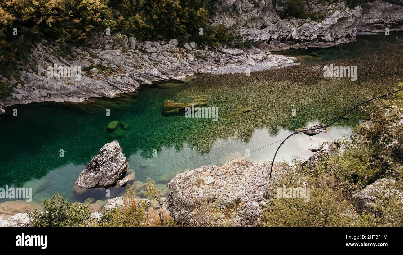 Aerial view of a river between rocks Stock Photo - Alamy