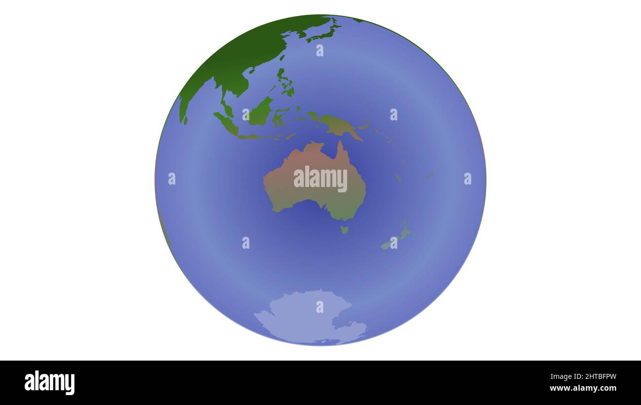 3D rendering of the Australian continent on the globe isolated on the ...