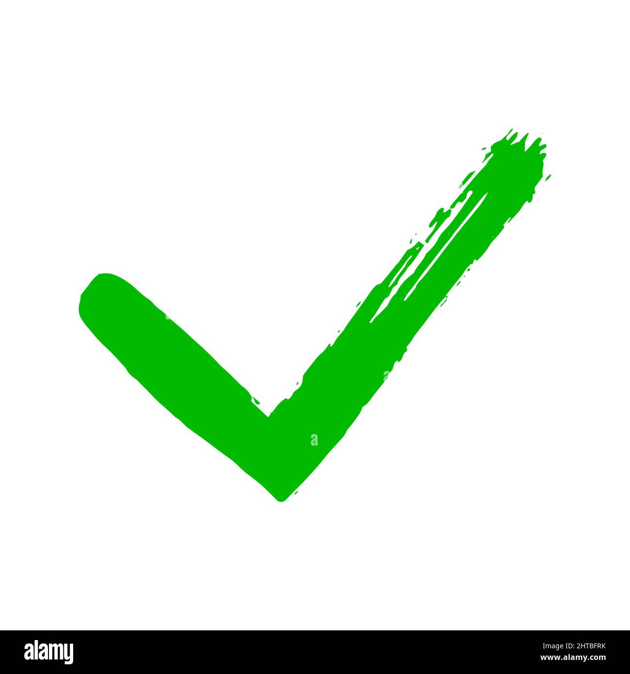 Tick v dirty grunge hand drawn with brush strokes vector illustration ...