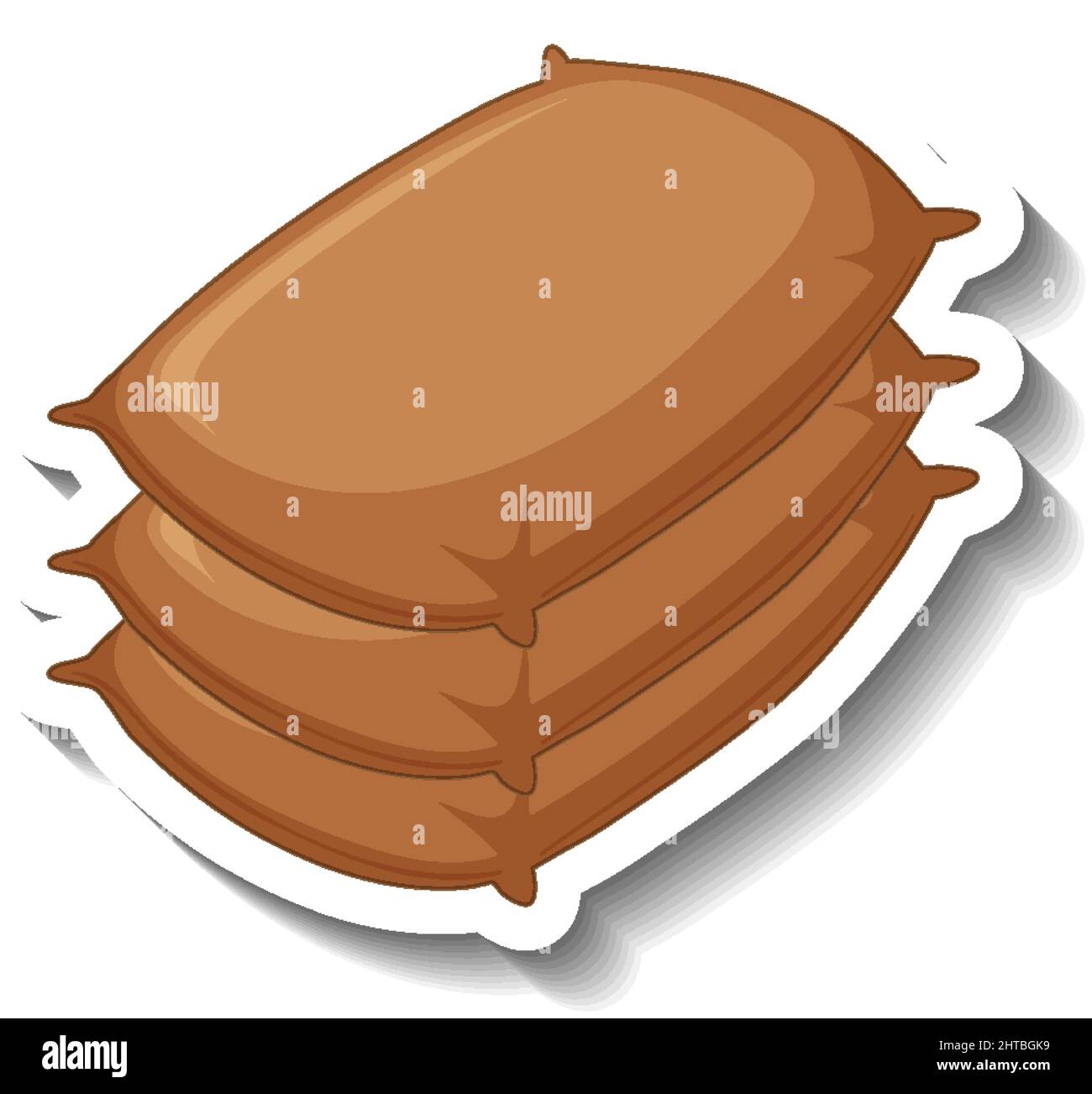 Stack of three sacks cartoon sticker illustration Stock Vector Image ...