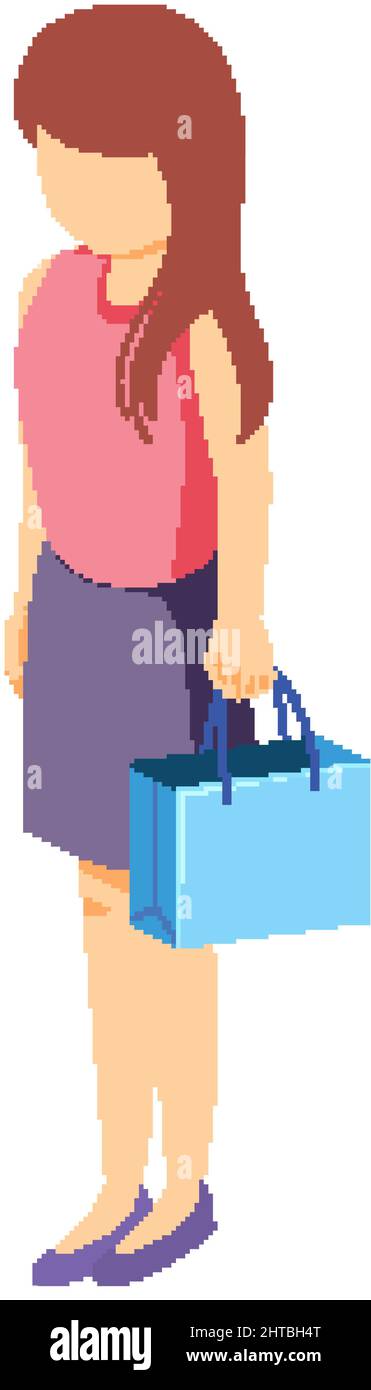 Isometric woman icon on white background illustration Stock Vector ...