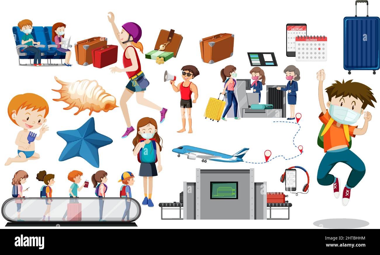 Set with people doing different actions illustration Stock Vector Image ...