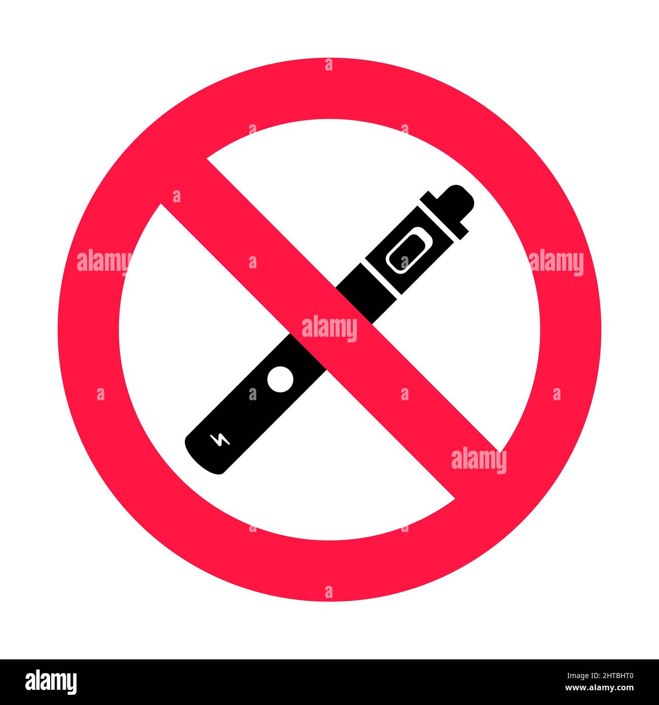 No vaping sign. Red forbidden circle sign icon isolated on white ...