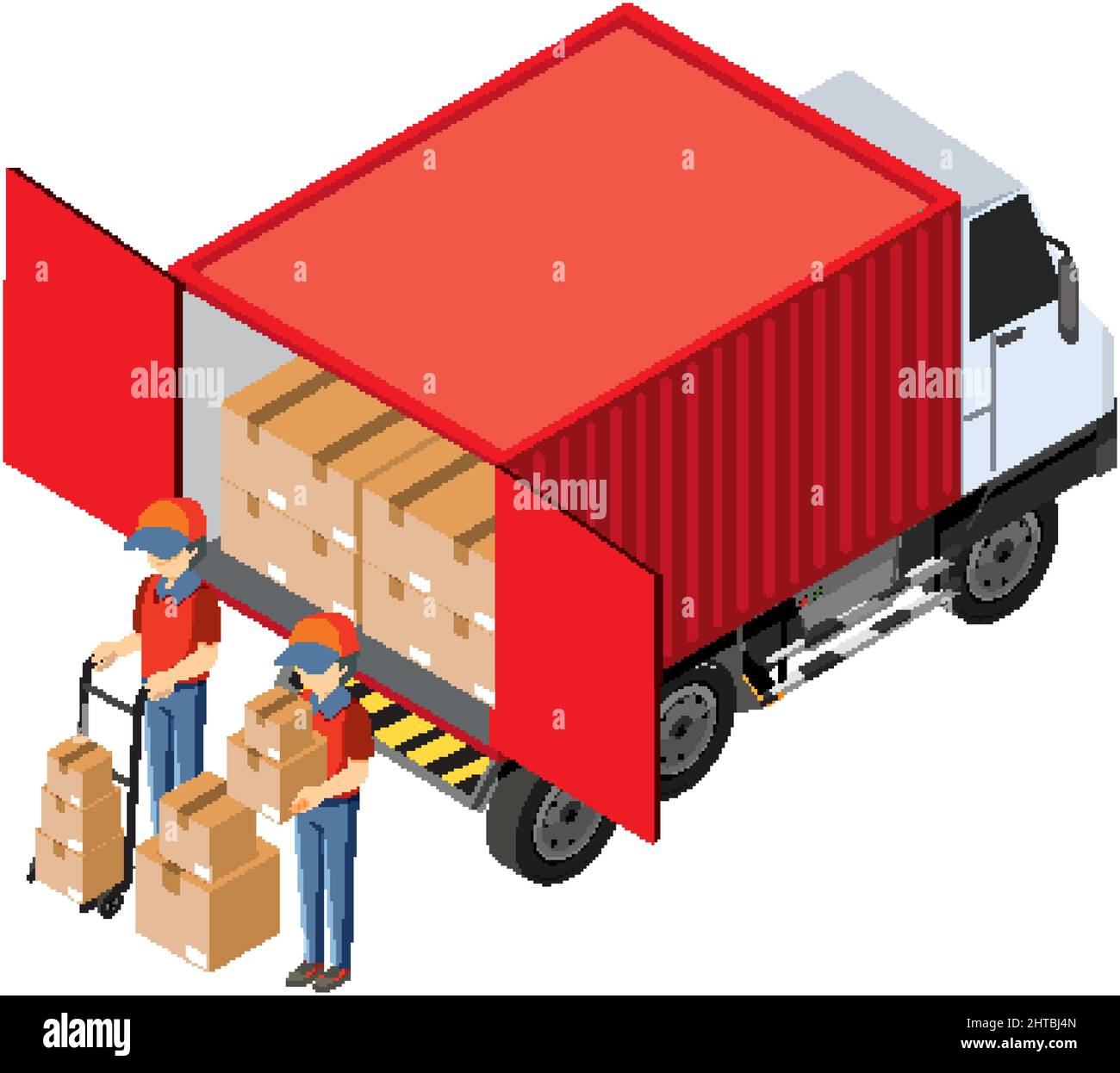 A container truck with cargo transportation concept illustration Stock ...