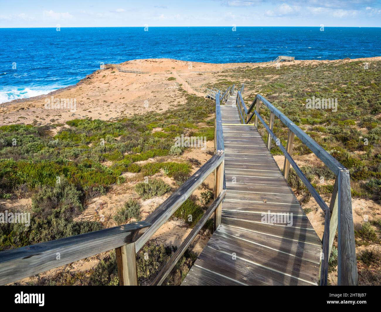 Boardwalk to Whistling Rocks, Streaky Bay, Eyre Peninsula Stock Photo ...