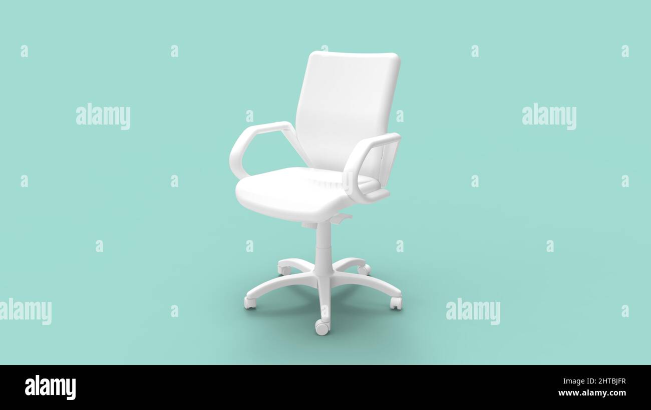 3D rendering of an office chair and furniture business tools work ...