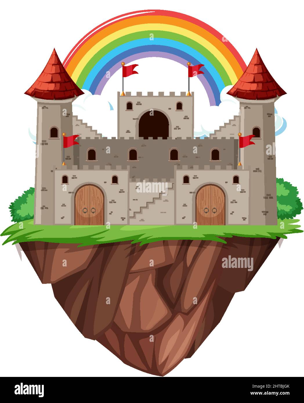 Isolated fantasy castle in cartoon style illustration Stock Vector ...