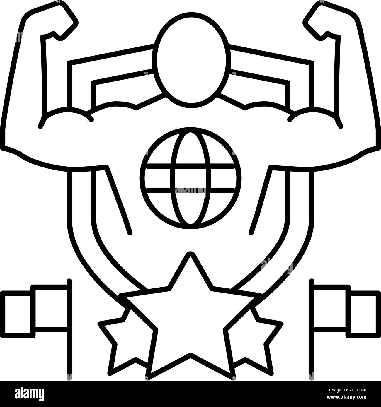 patriotism citizen line icon vector illustration Stock Vector Image ...