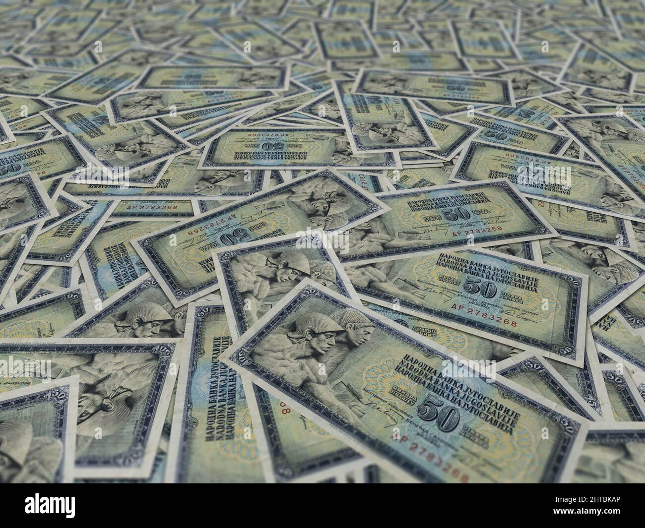 Background of historical Yugoslavian dinar banknotes or textile print ...
