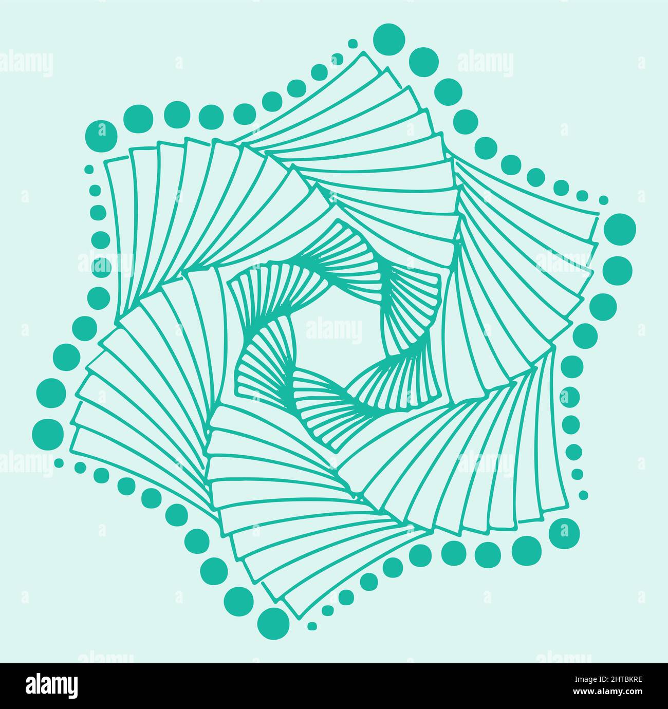 Blue drawing or sketch of Mandala or Rangoli outline (editable ...