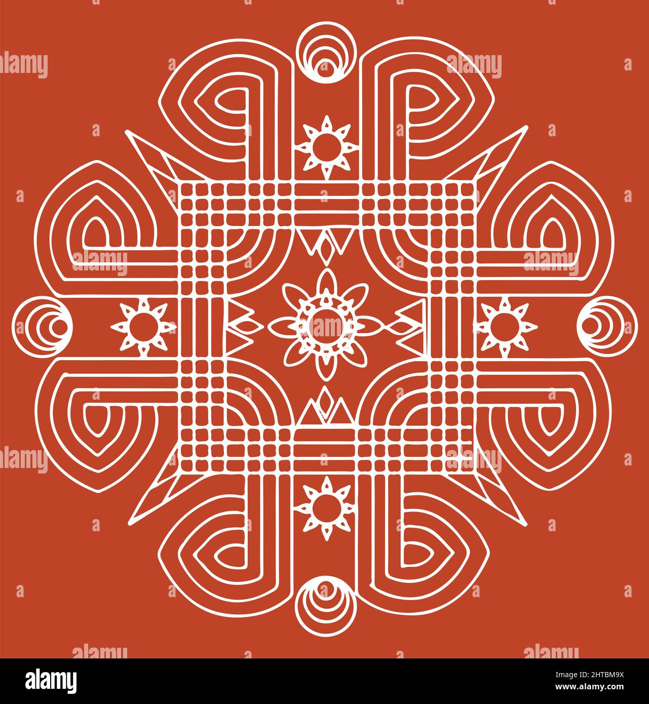 Drawing or sketch of colorful Mandala or Rangoli outline editable ...