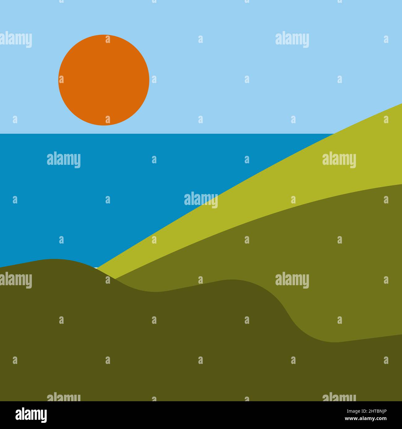 Geometric landscape with eco nature environment. Vector Stock Vector ...