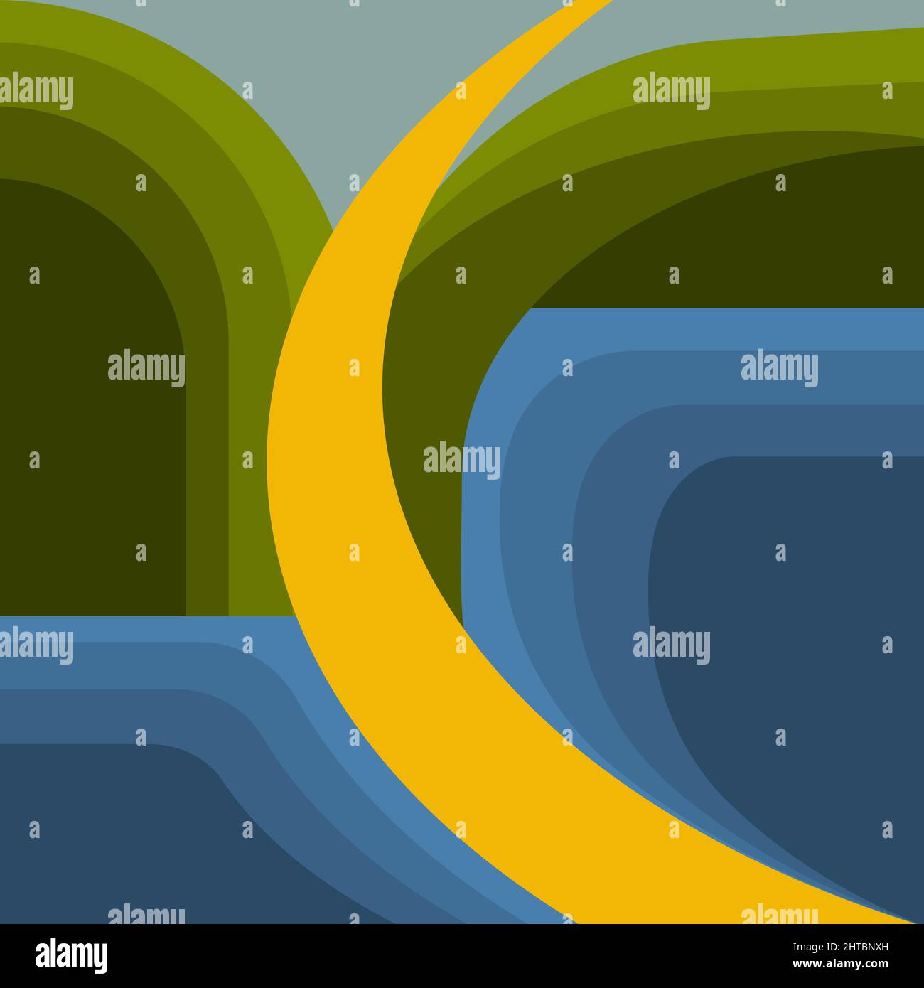 Geometric landscape with eco nature environment. Vector Stock Vector ...