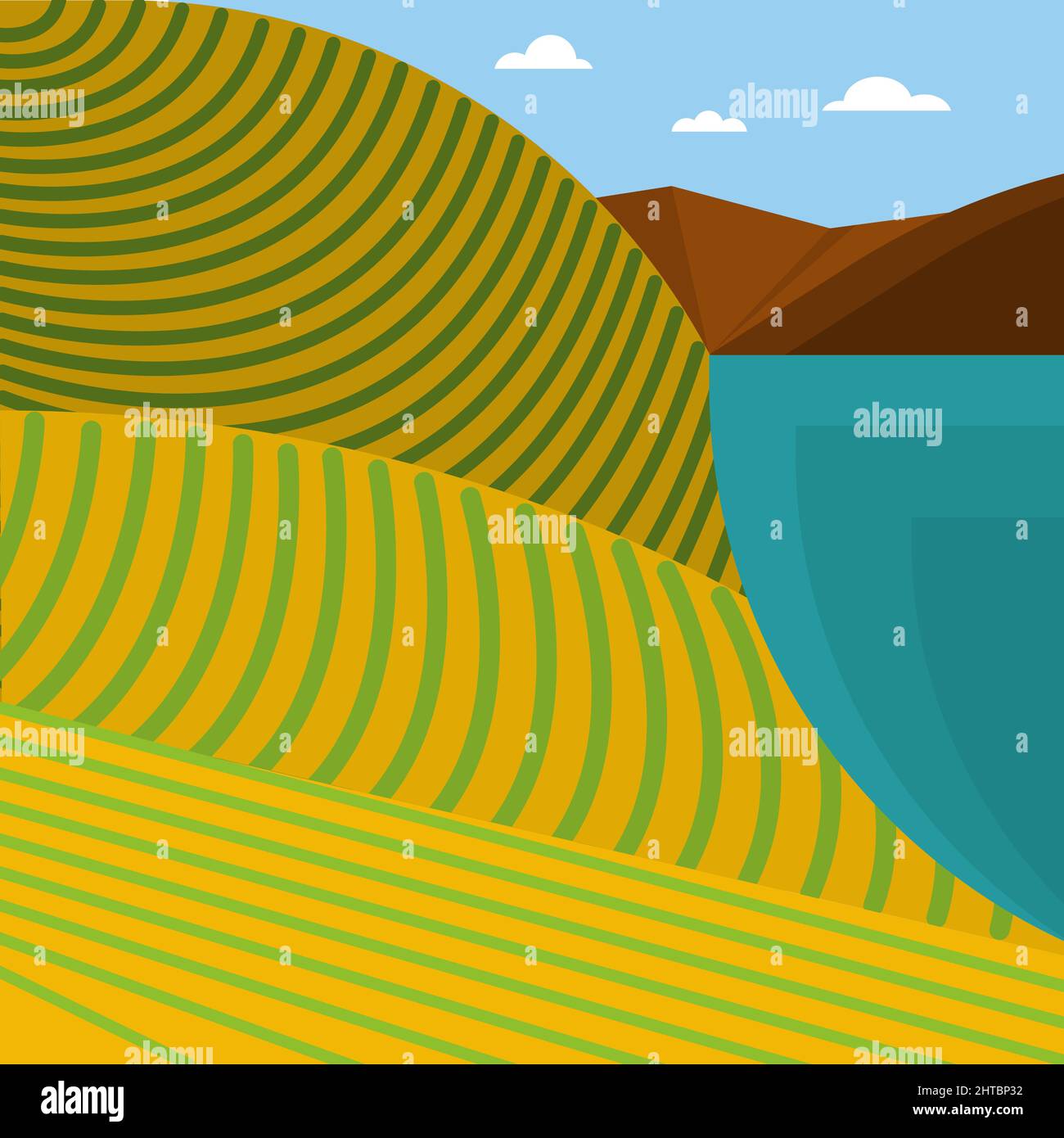 Geometric landscape with eco nature environment. Vector Stock Vector ...