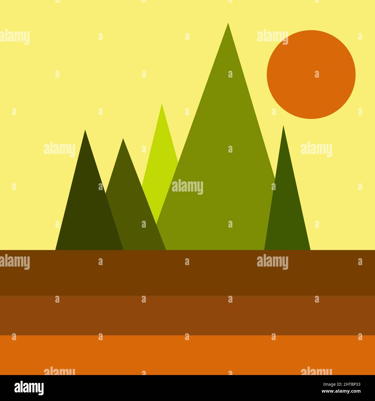 Geometric landscape with eco nature environment. Vector Stock Vector ...