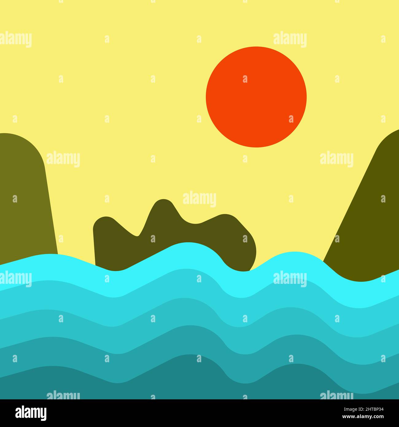 Geometric landscape with eco nature environment. Vector Stock Vector ...