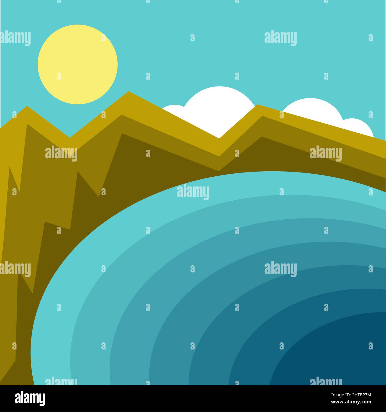 Geometric landscape with eco nature environment. Vector Stock Vector ...