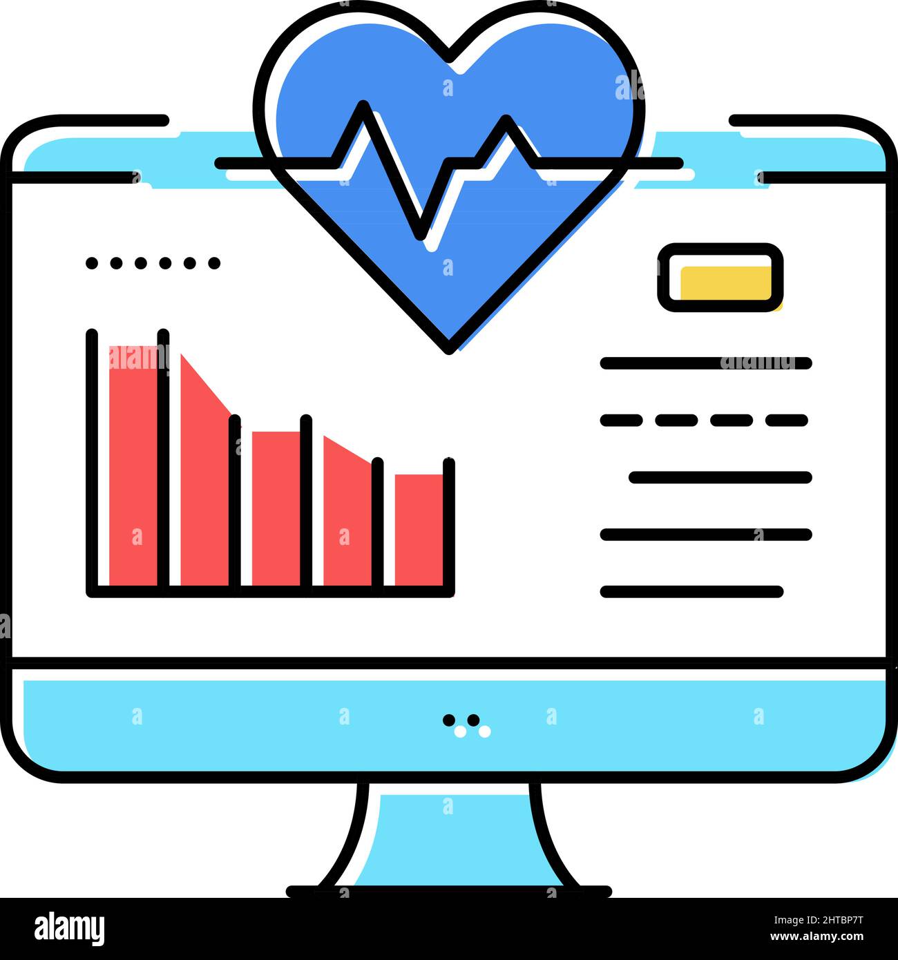 computer heart cardio color icon vector illustration Stock Vector Image ...