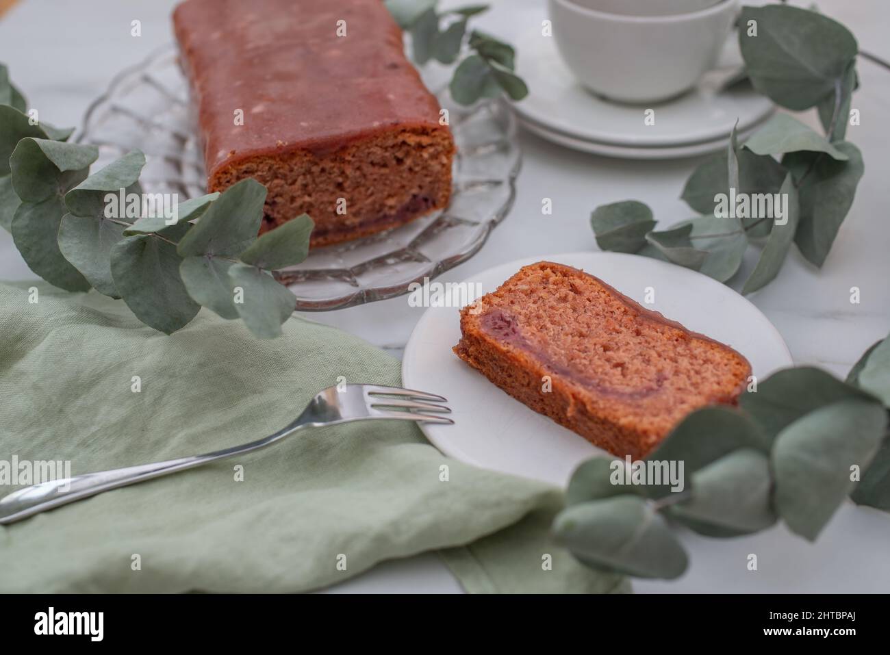 sweet home made red cake Stock Photo - Alamy